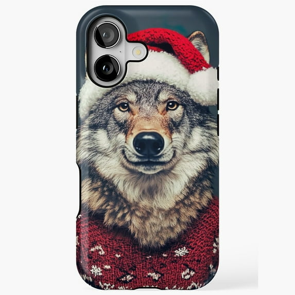 Christmas Wolf Retro Animal Photo Style Phone Case 17 16 15 14 13 12 11 ...