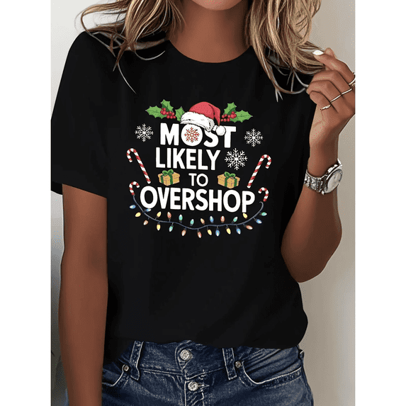 Christmas Women Adult Shirt - Christmas Theme Graphic T-Shirt ...
