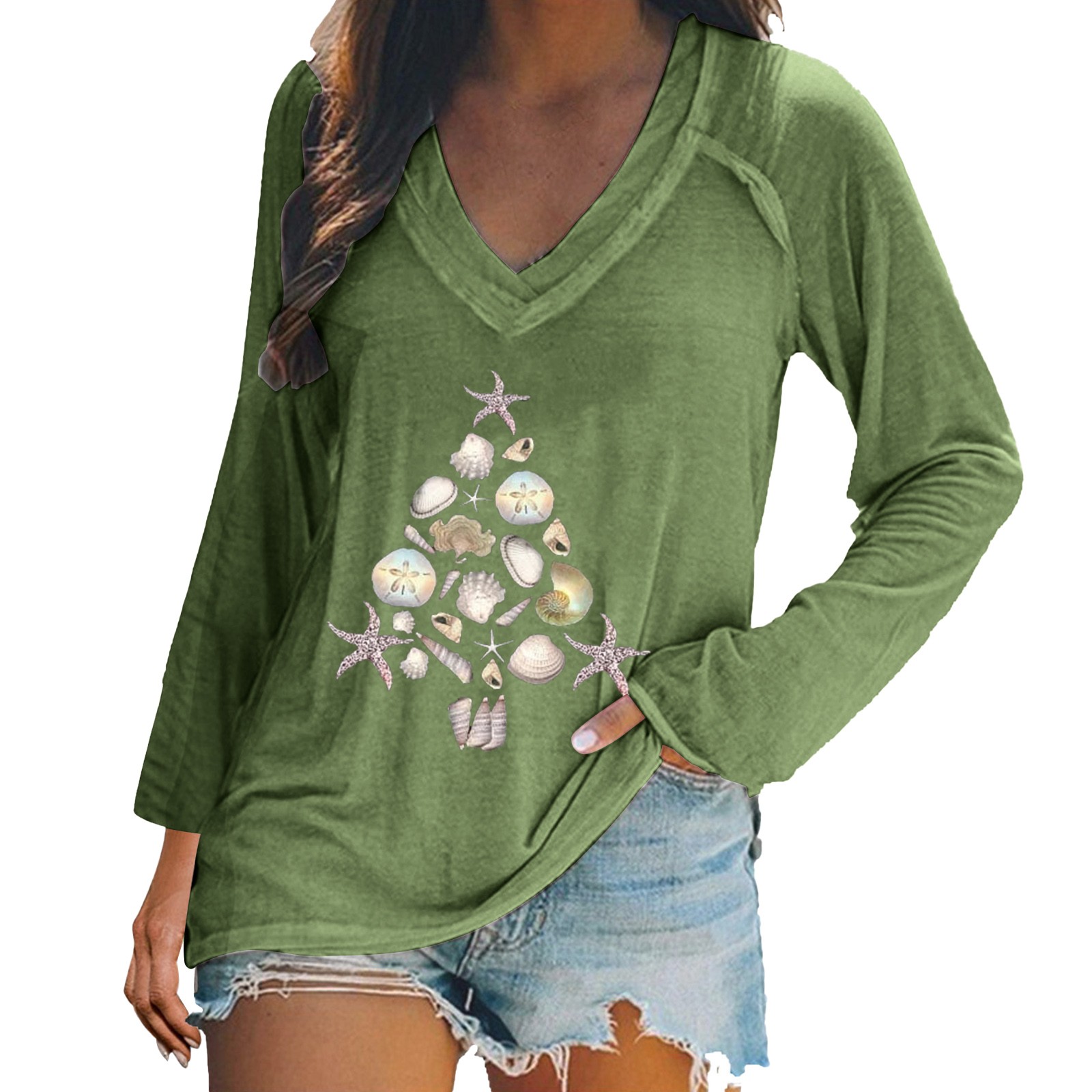 Christmas Womens Long Sleeve Tops Fall Fashion Must Haves Merry Women's ...