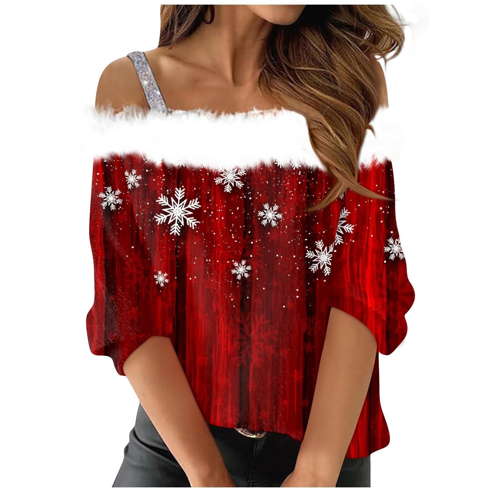 Christmas Womens Long Sleeve Tops Fall Fashion Must Haves Merry Women's ...
