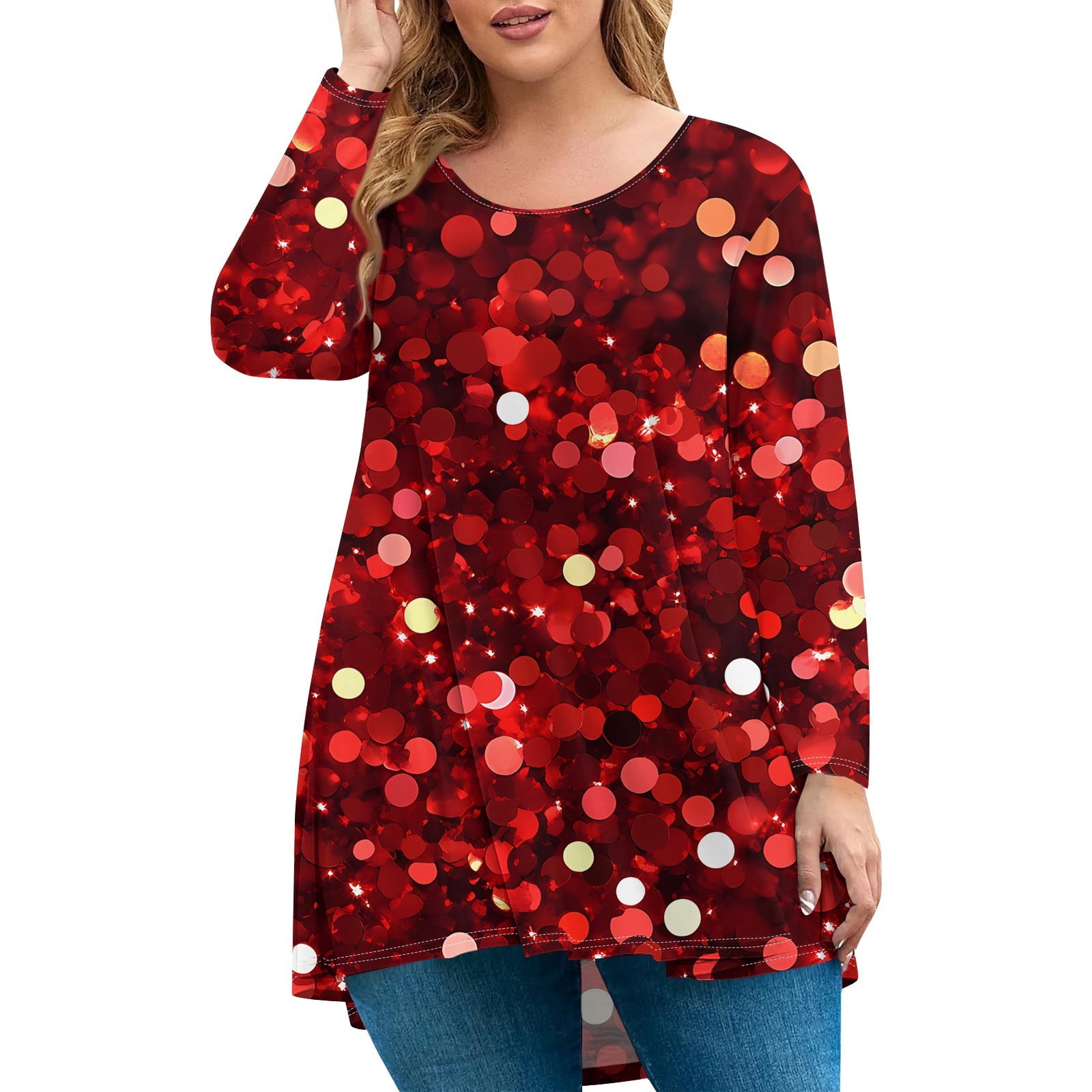 Christmas Womens Plus Size Fall Tops Dressy Fall V Neck Tshirts Snowman ...
