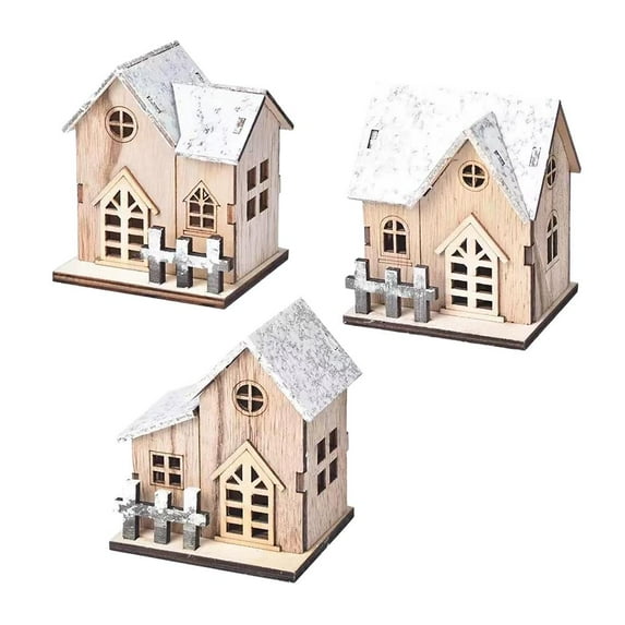 Christmas Wood Village with Led Lights,Vintage Farmhouse Christmas ...