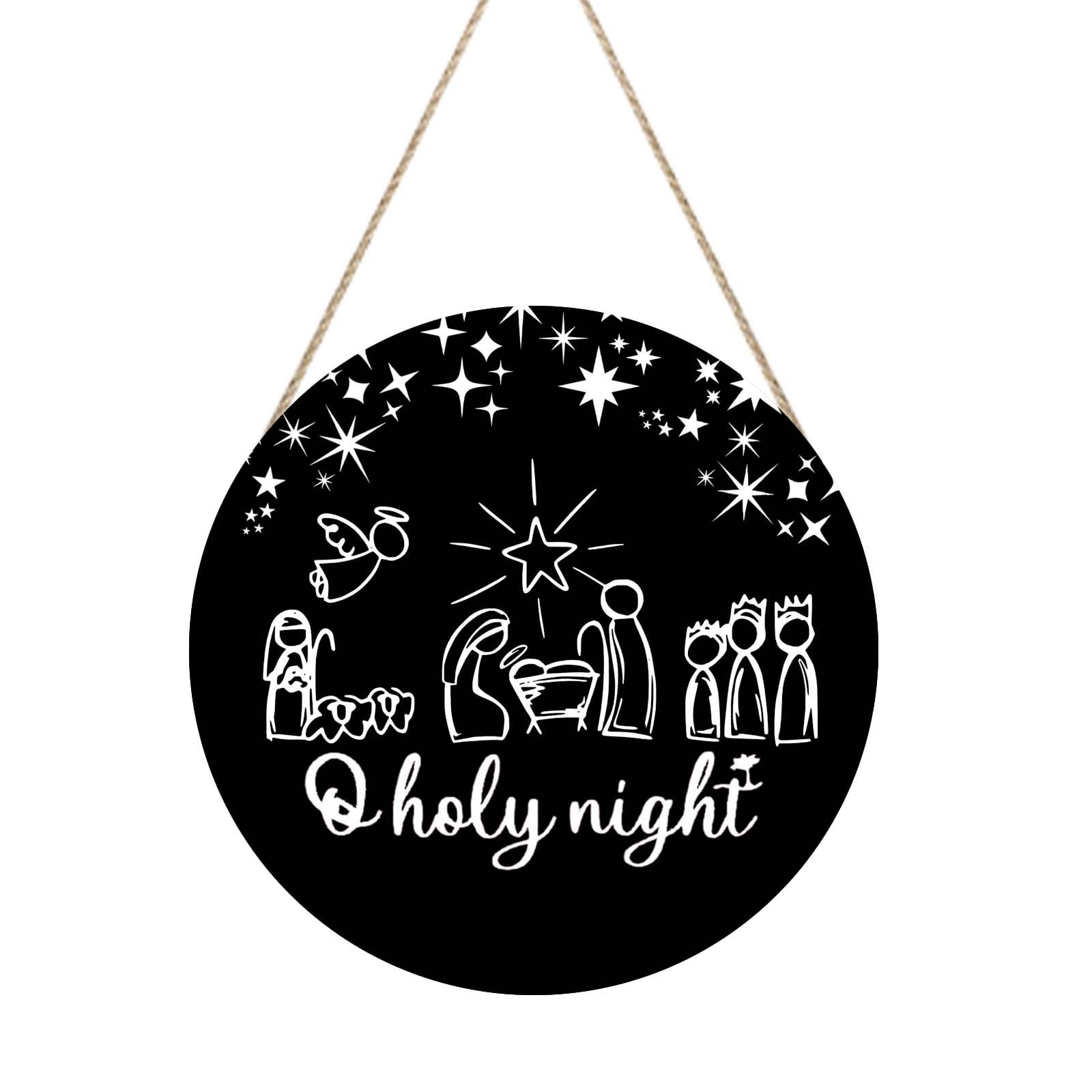 Christmas Wooden Christmas Eve Door Sign Celebration Atmosphere Pattern ...