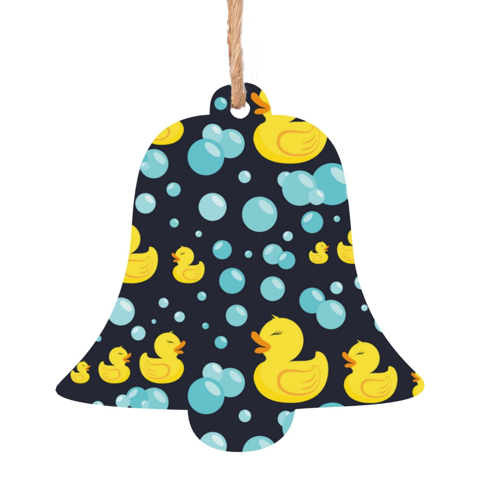 Christmas Wooden Hanging Ornaments Bell Shape Xmas Tree Decoration 6 ...