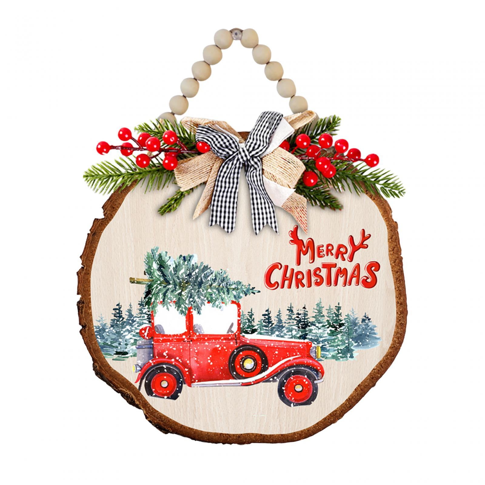 Christmas Wooden Hanging Sign, Front Door Decoration, Christmas Welcome ...