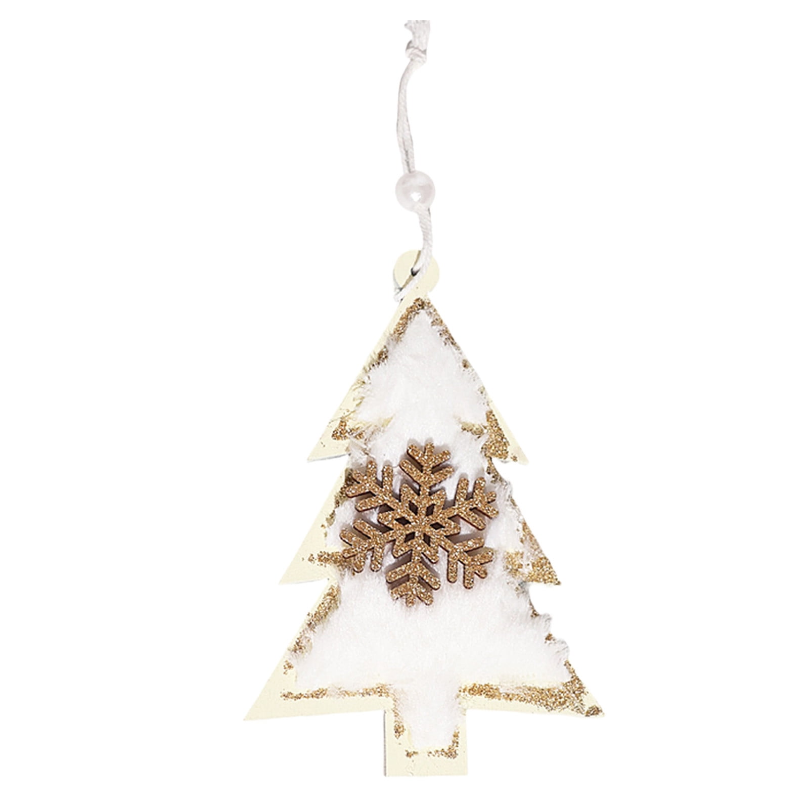 Christmas Wooden Ornament with Foil Accents - Hanging Decoration for ...