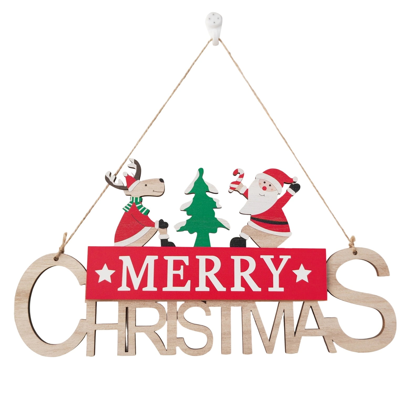 Christmas Wooden Pendant Decorations - Assorted Festive Hanging Signs ...