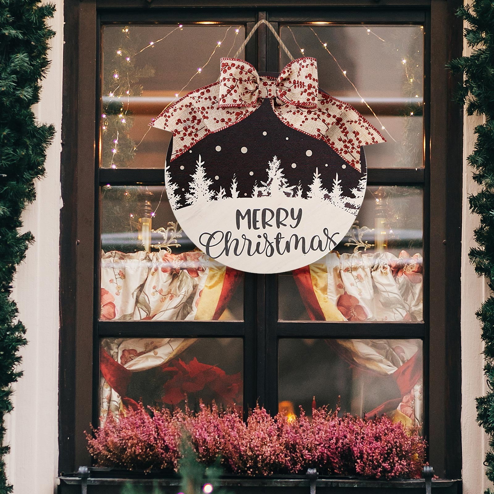 Christmas Wooden Sign, Christmas Wall Decor, 13 Inch Festive Hanging ...