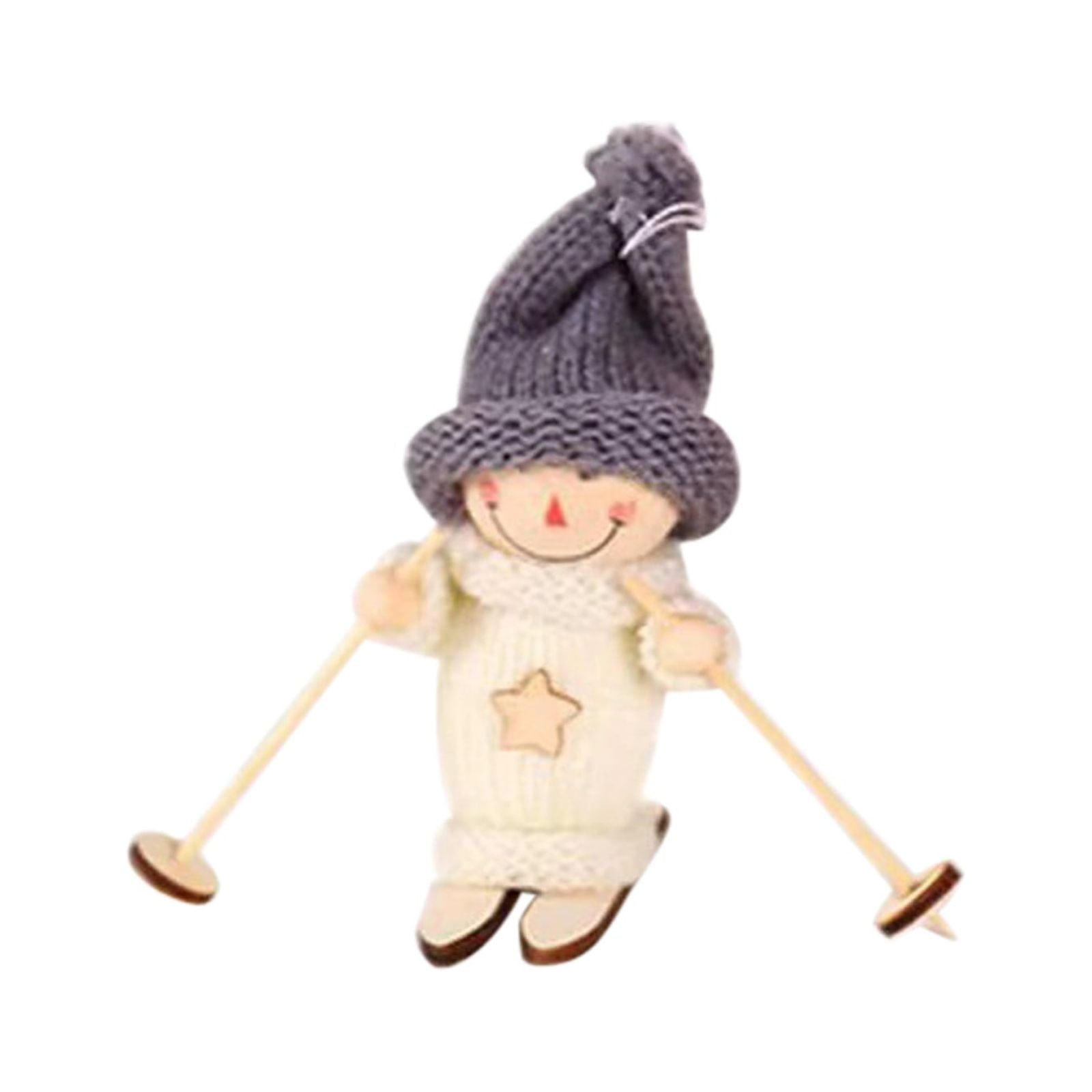 Christmas Wooden Ski Doll Toy for Kids Holiday Children's Mini ...