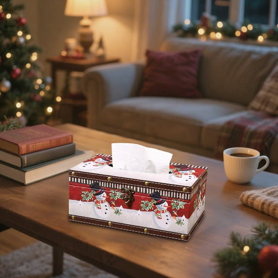 Christmas Wooden Tissue Box—Christmas Home Decor,Household Bedroom ...