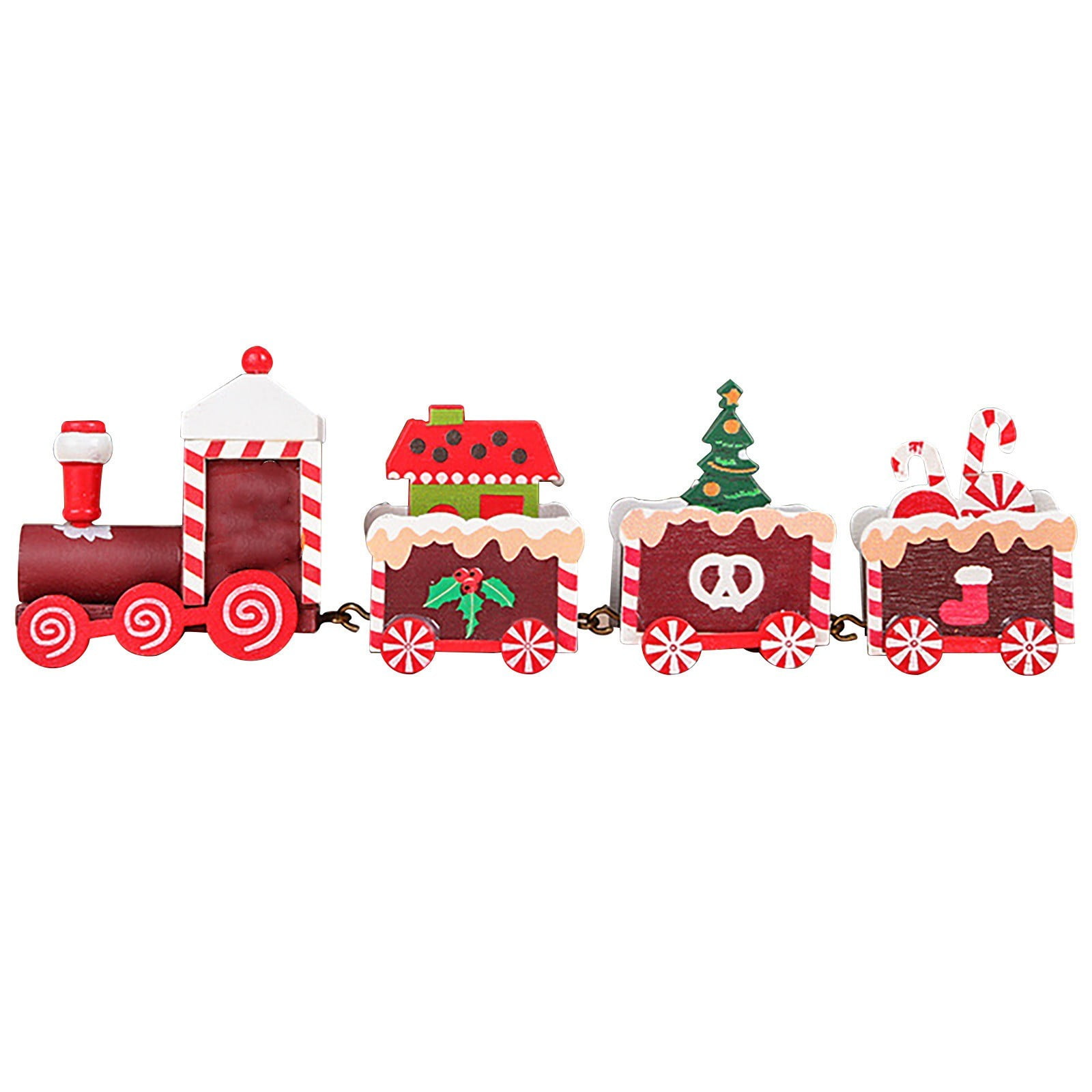 Christmas Wooden Train Ornament, Mini Painted Train Decoration Kids ...