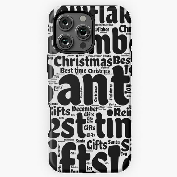 Christmas Word Cloud Holiday Art Phone Case for iPhone 11 12 13 14 15 ...