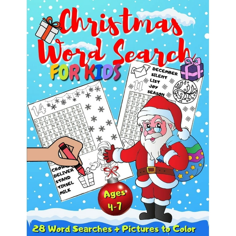 christmas coloring pages and word searches