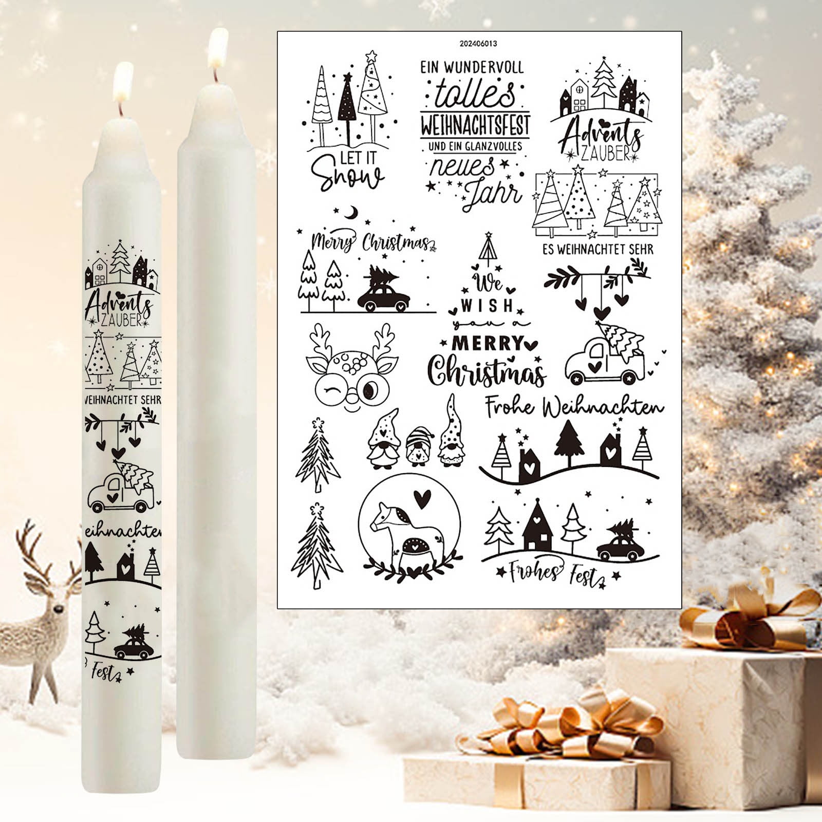 Christmas Word Stickers for Crafts Christmas Vinyl Stickers Waterproof ...