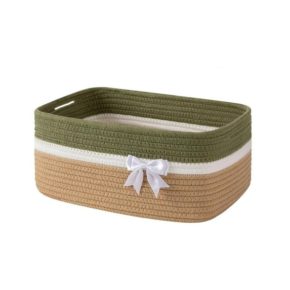 Christmas Woven Gift Storage Basket Colorful Cotton Rope Baskets with ...