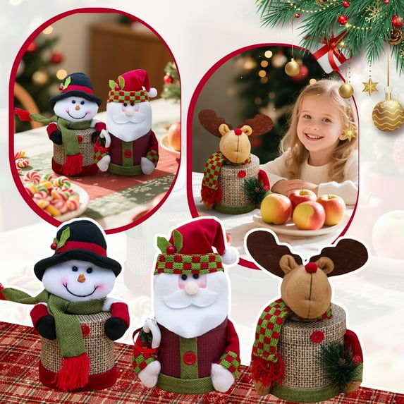 Christmas Wrap Box Santa Doll Candy Box, Holiday Party Favor Bag ...