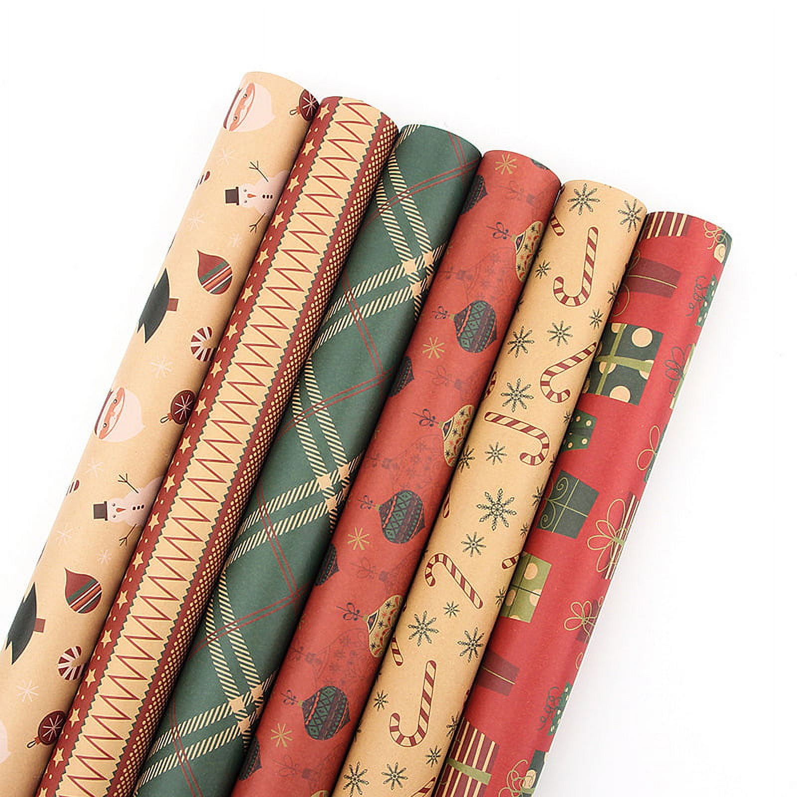 Christmas Wrapping Paper, 6 Diy Vintage Style Kraft Christmas Wrapping ...
