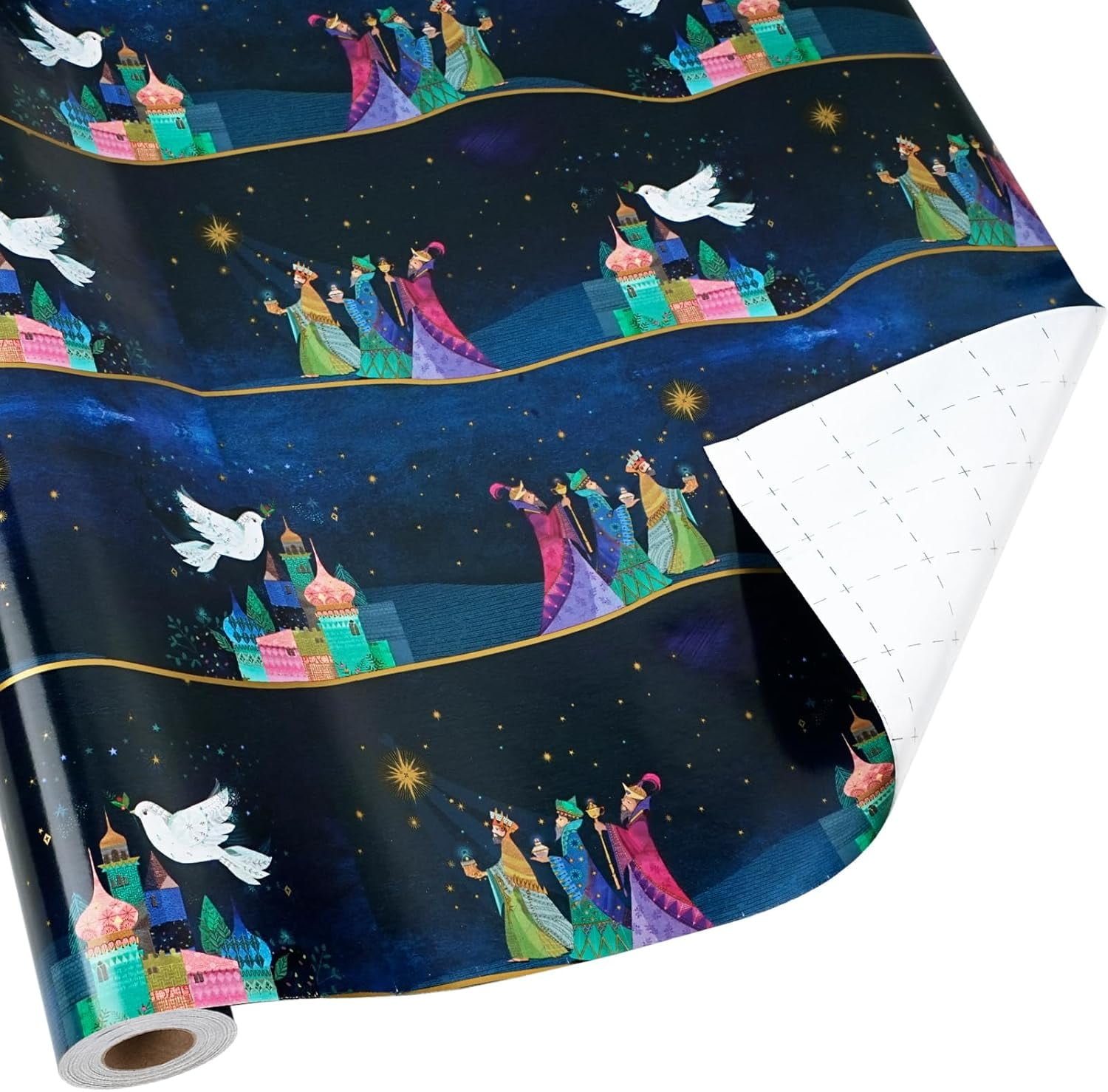 Christmas Wrapping Paper Jumbo Roll with Trim Ribbon 30 Inch X 40 Feet ...