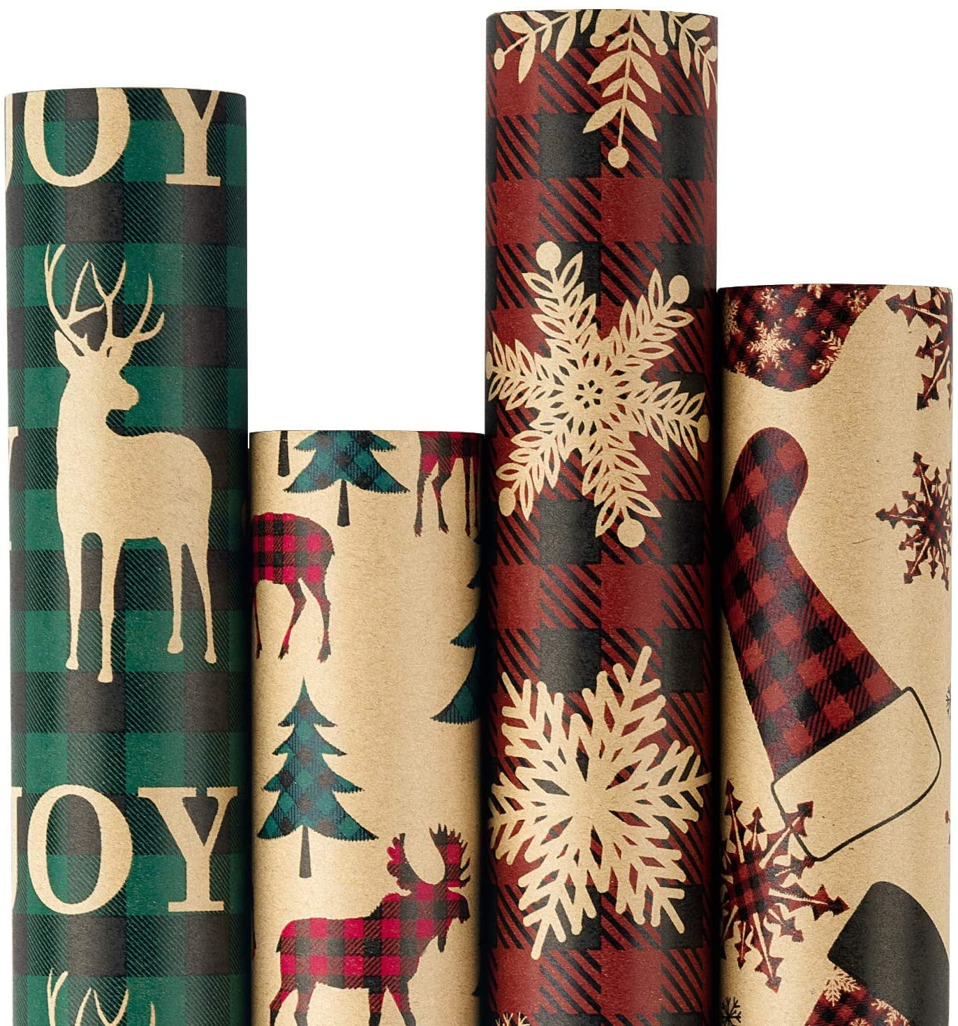 Christmas Wrapping Paper, Kraft Paper - Red and Green Plaids Style ...