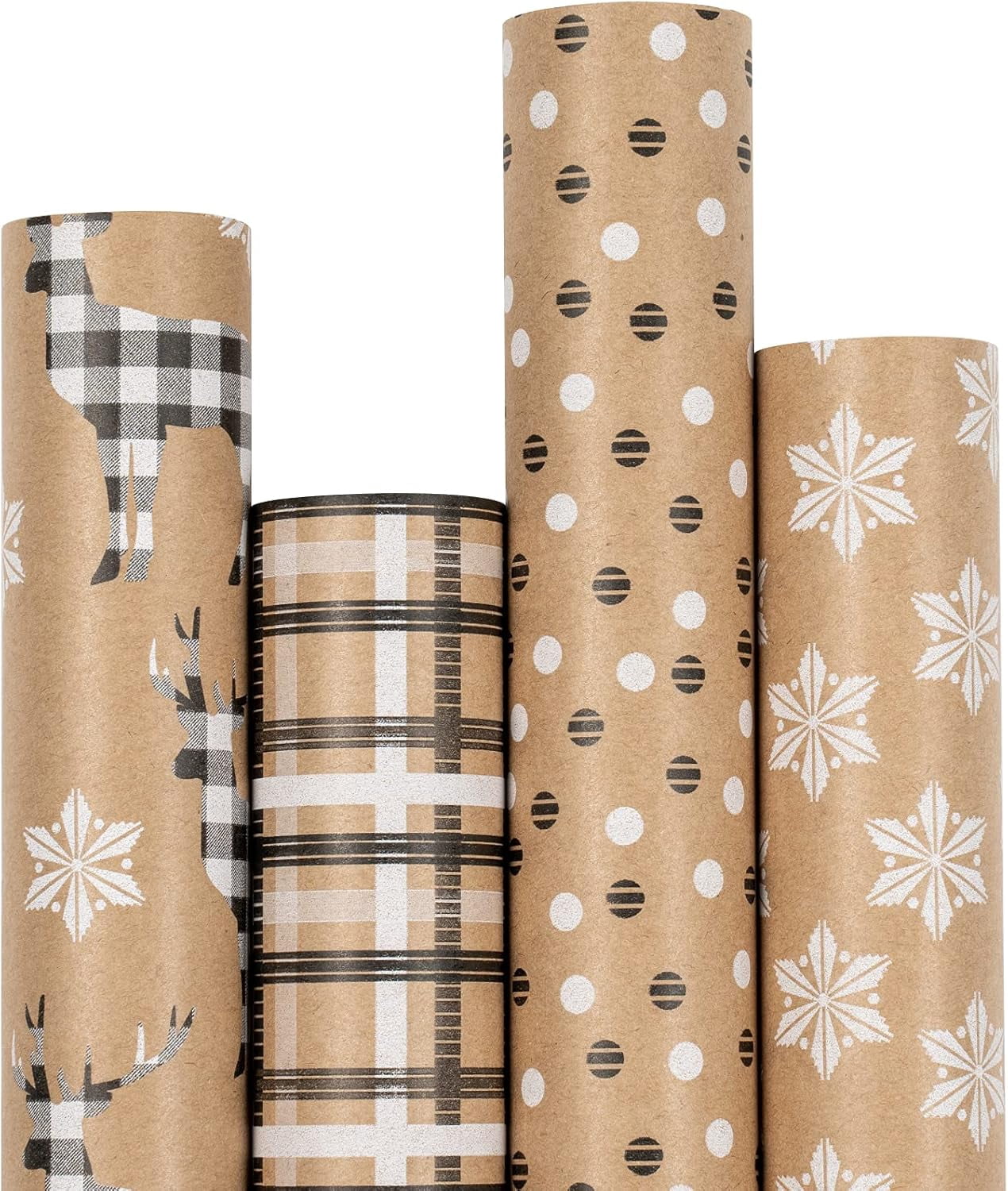 Christmas Wrapping Paper Roll Birthday Girl Boy Snowflake Snowman Red ...