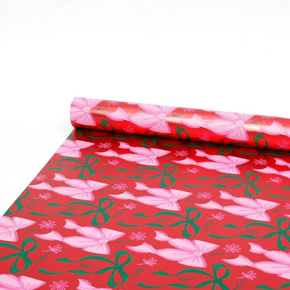 Christmas Wrapping Paper Roll Christmas Tree Bow Snowflake Santa Claus ...