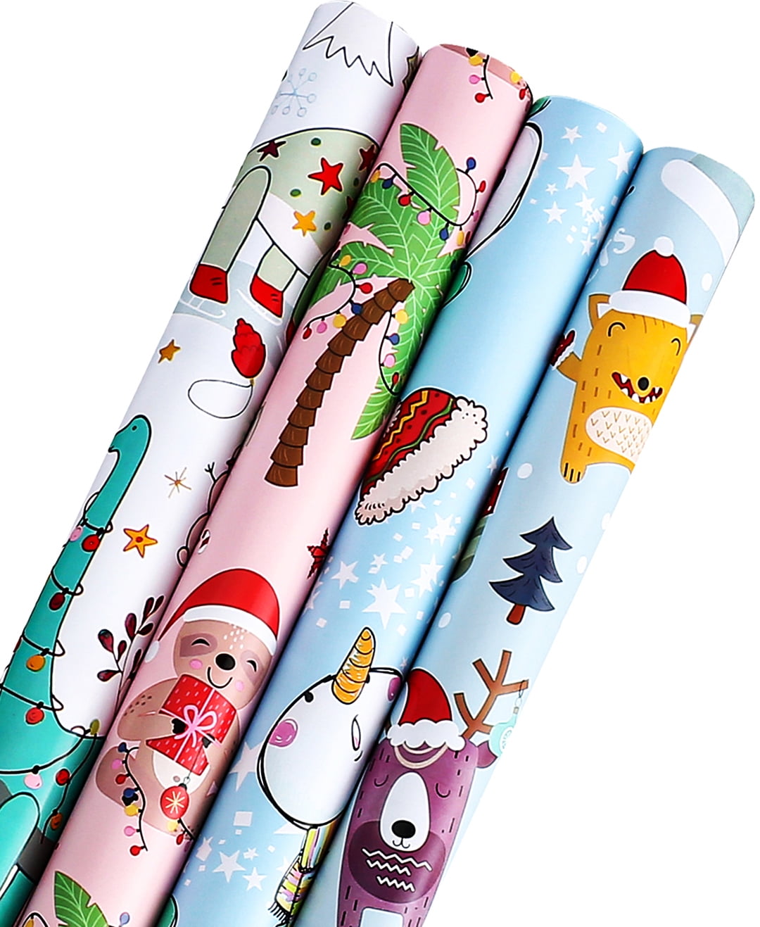 Kids Xmas Wrapping Paper Rolls 4 Styles - Christmas & Birthday Gift ...