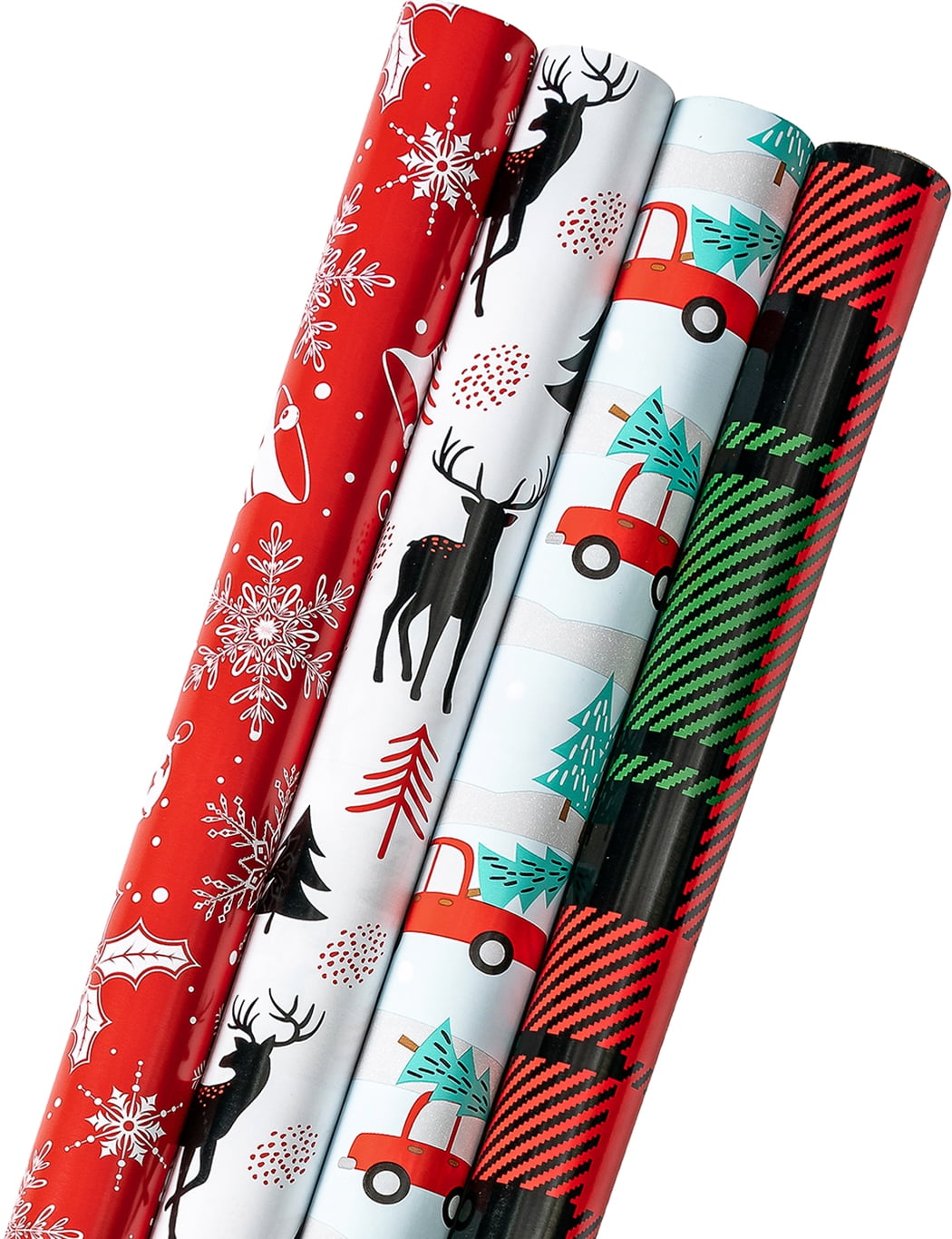 Christmas Wrapping Paper Rolls for Boys Girls Kids - 4 Styles Vintage ...
