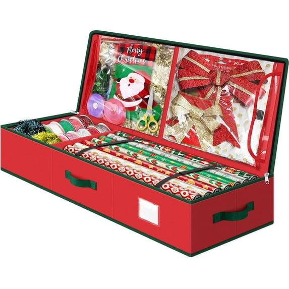 Christmas Wrapping Paper Storage Containers, 40 Inch Wrap Organizer ...