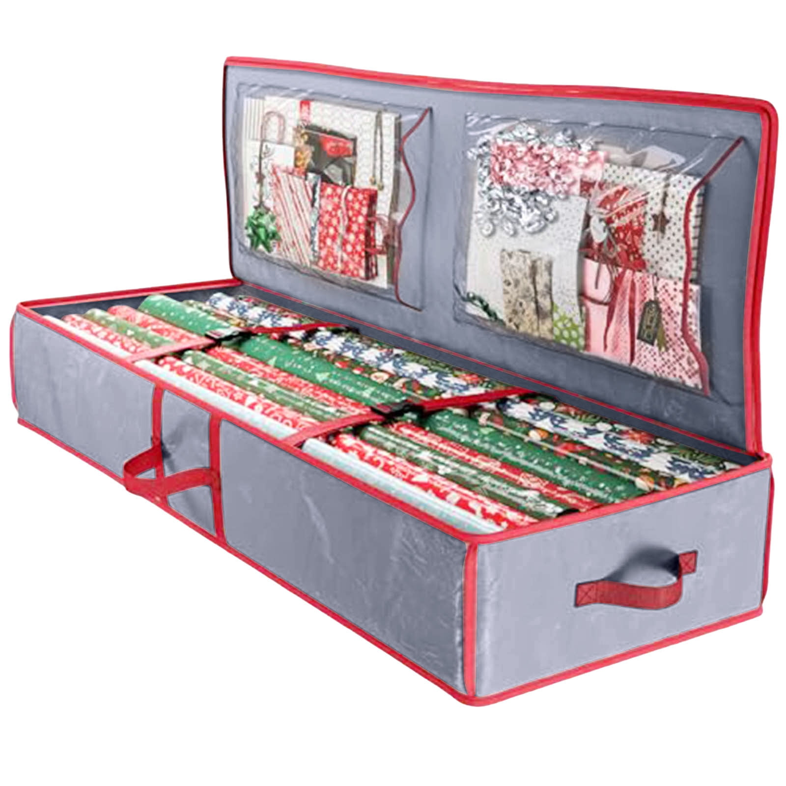 Christmas Wrapping Paper Storage Organizer with Flexible Partitions and ...