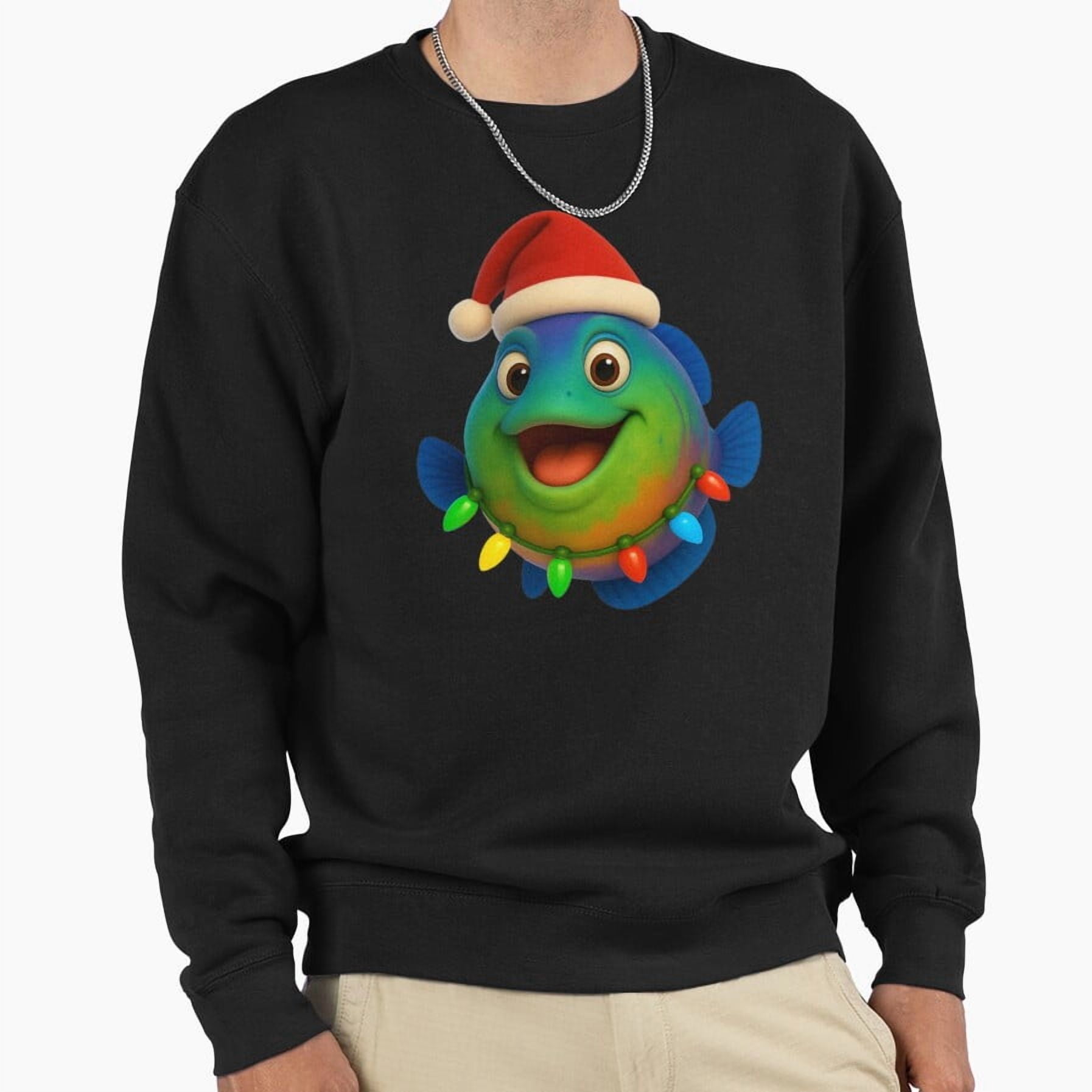 Christmas Wrasse Fish Holiday Graphic Unisex Sweatshirt Retro Vintage ...