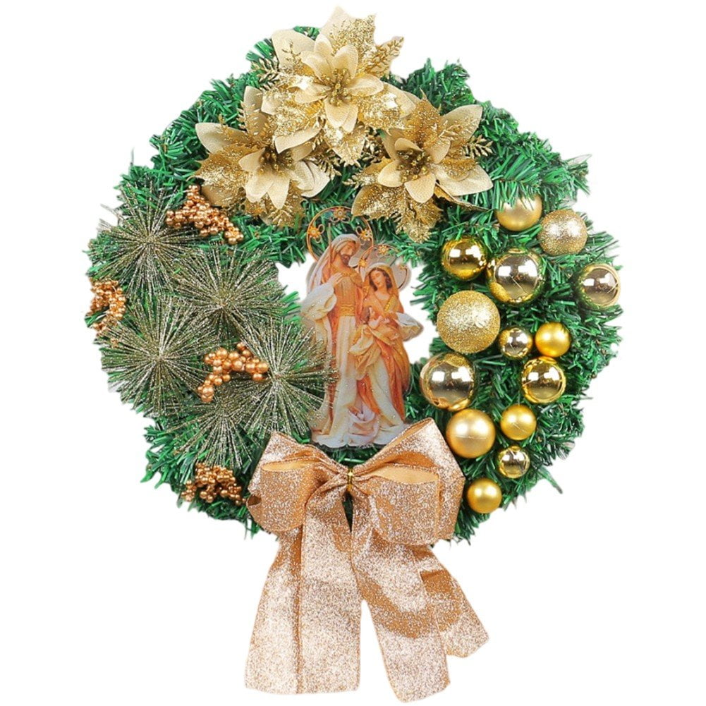 Christmas Wreat, Artificial Christmas Jesus Wreath Round Christmas ...