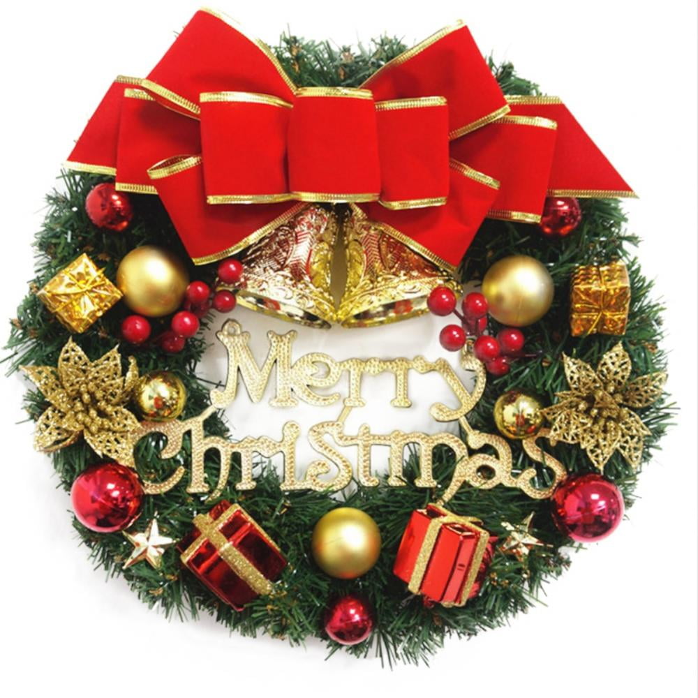 Christmas Wreath, 12 Inch Christmas Front Door Hanging Artificial ...