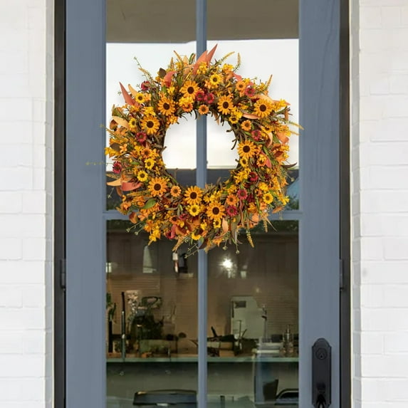 Christmas Wreath,Autumn Wreath Pumpkin Berries Door Hanging On Festival ...