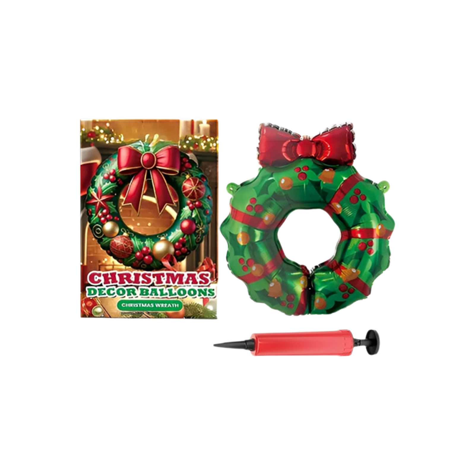 Christmas Wreath Balloons Set With Inflation Pump, Christmas Themed ...