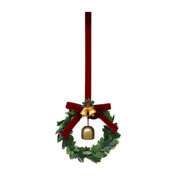 Christmas Wreath Bell Ornament Small Hanging Pendant with Metal Loop ...