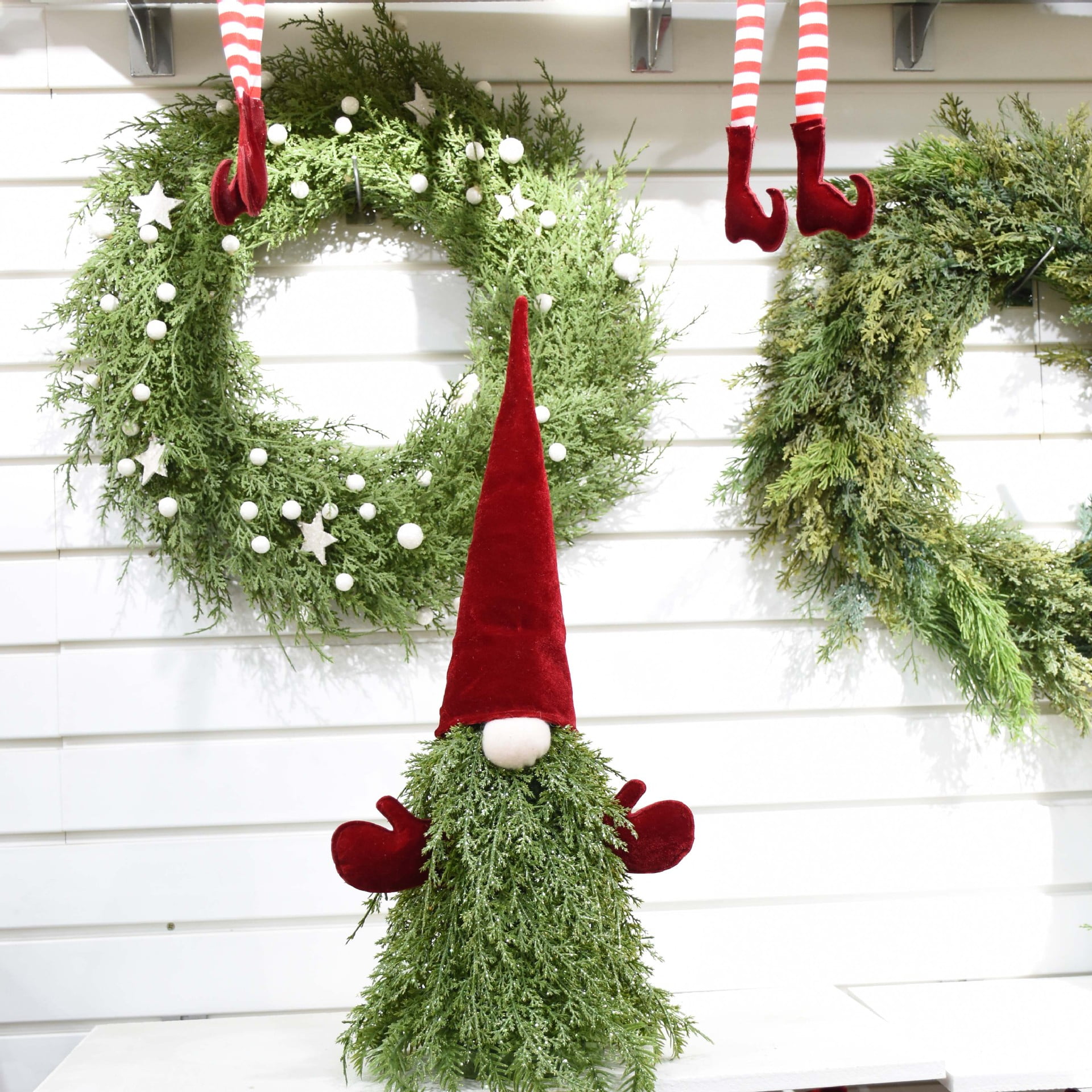 Christmas Wreath Christmas Faceless Wreath for Front Door Xmas Gnome ...
