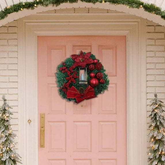 Christmas Wreath,Christmas Front Door Wreath Xmas Day Artificial Drop ...