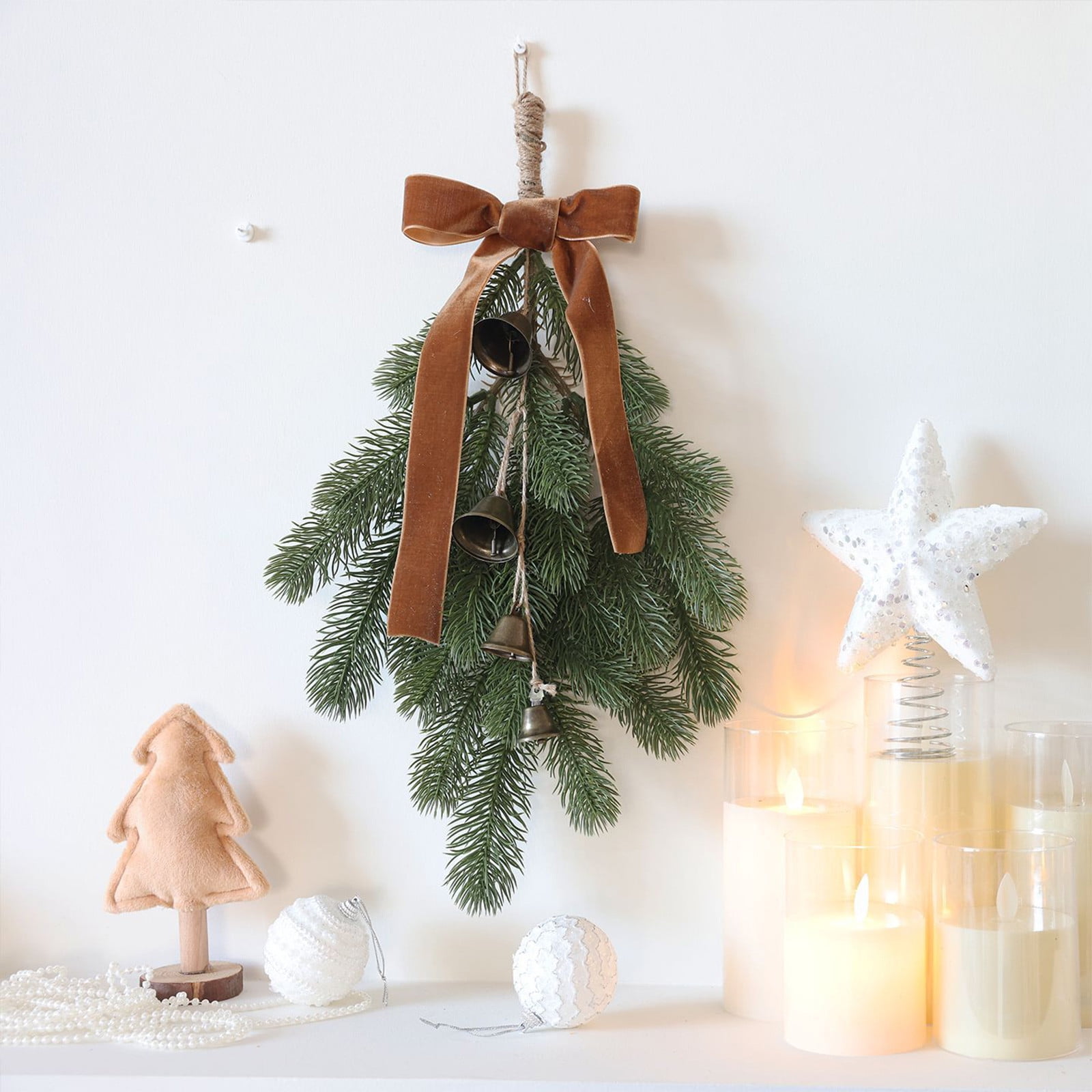 Christmas Wreath Door Hanging, Holiday Decorations, Xmas Wreath Pendant ...