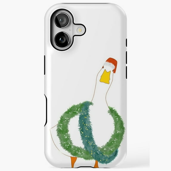 Christmas Wreath Duck Protective Phone Case 17 16 15 14 13 12 11 Pro ...