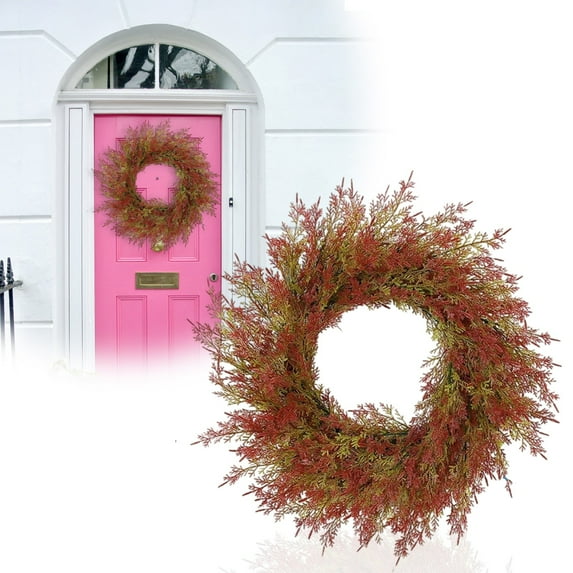 Christmas Wreath,Fall Wreath Artificial Silver Greenery Circle For ...