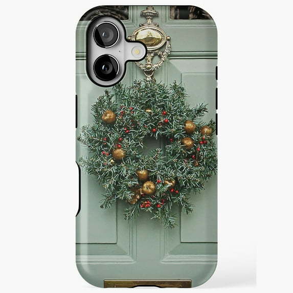 Christmas Wreath Festive Holiday Pattern Design Art iPhone Case for ...