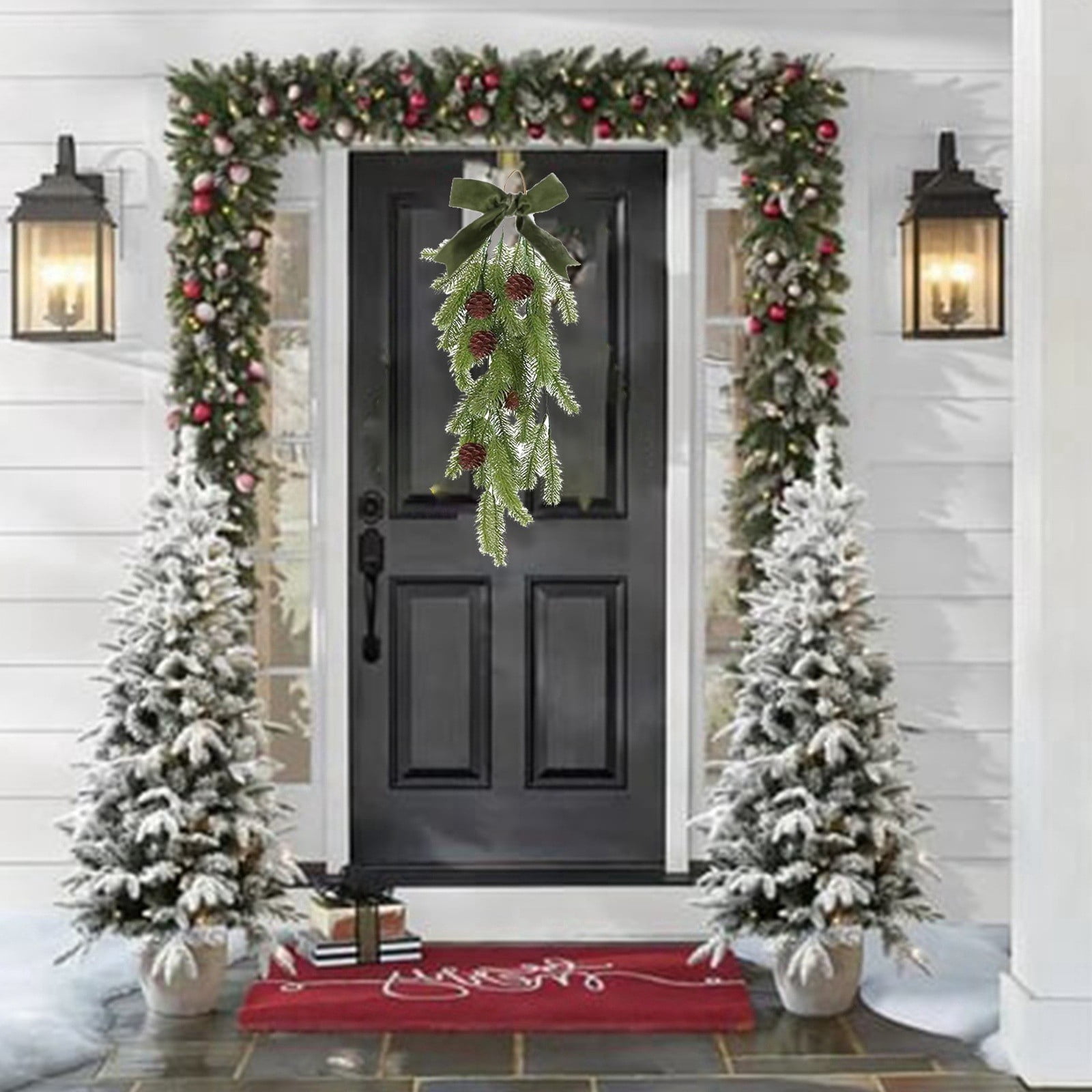 Christmas Wreath Needle Upside Down Water Drop Christmas Tree Wreath ...