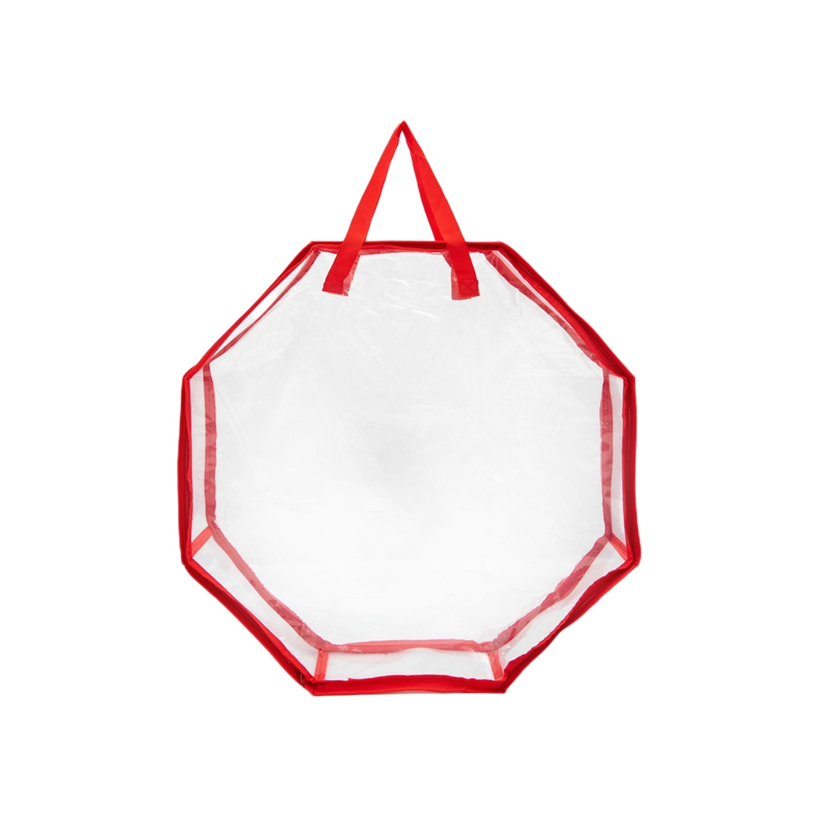 Christmas Wreath Octagon Storage Container Bag, 30 Inch Clear PVC ...
