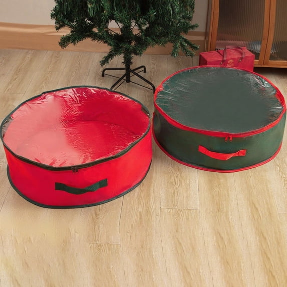 Christmas Wreath Organizer Bag | Round Storage Container - Transparent ...
