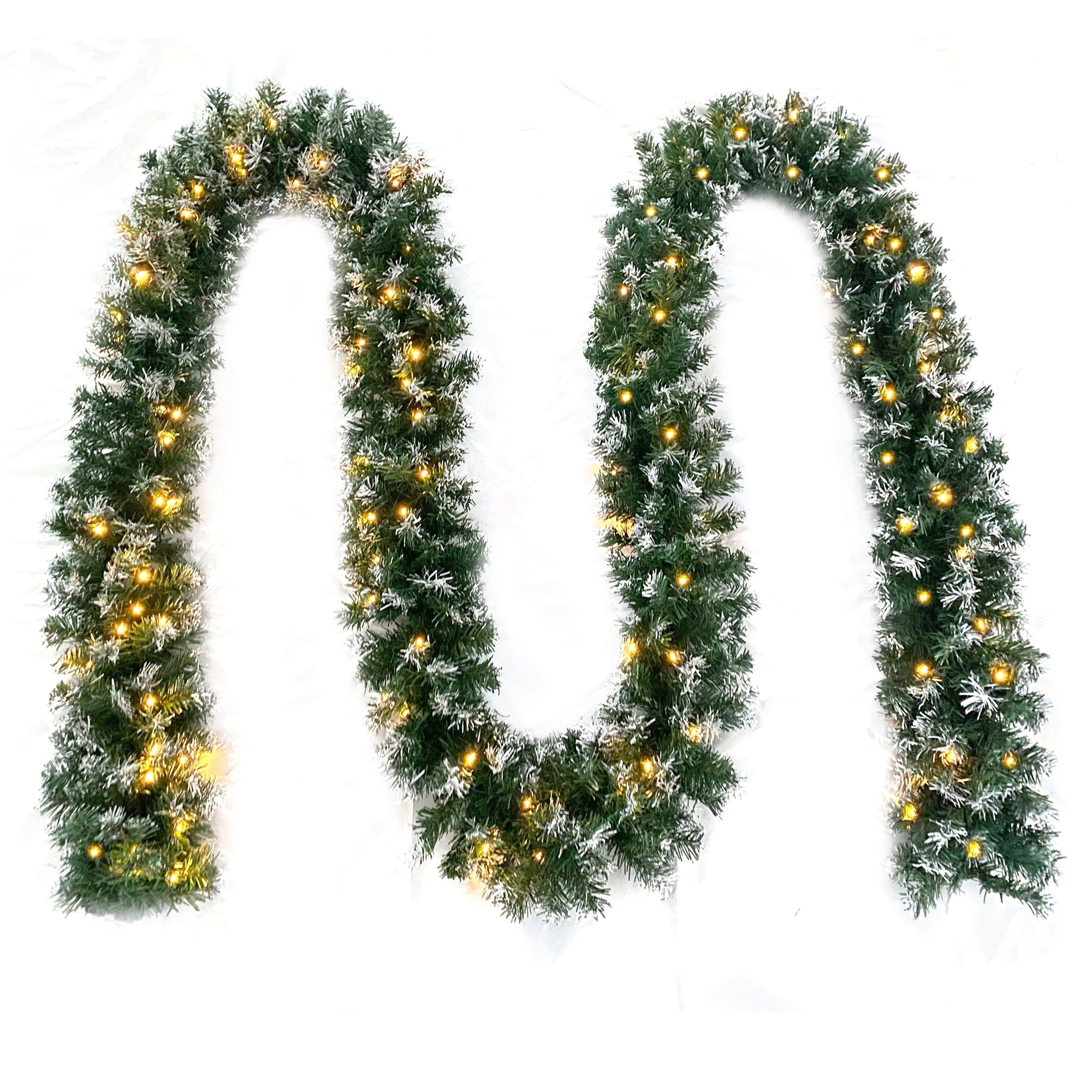 Christmas Wreath RICHBOOM 18ft Christmas Garland with Battery Operated ...