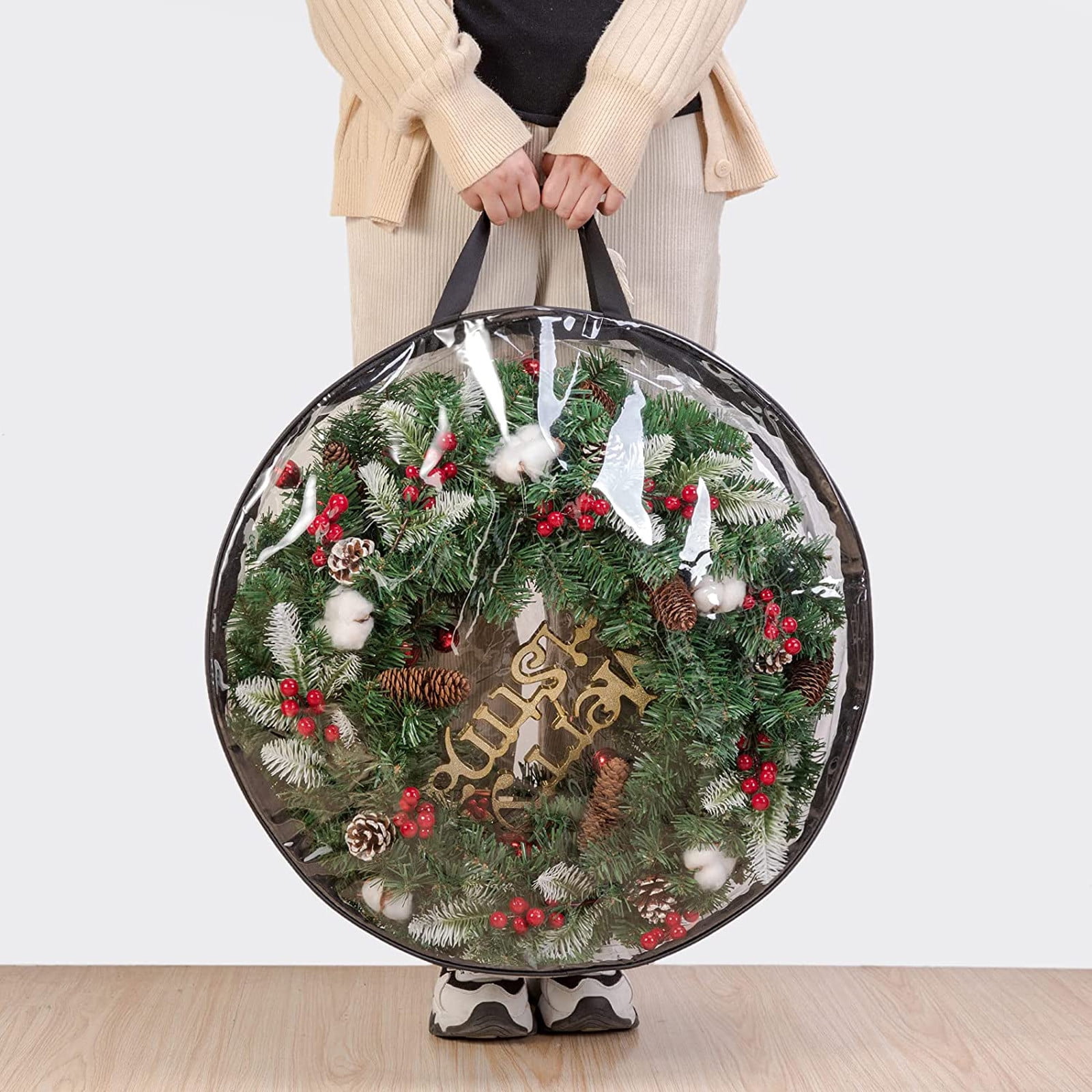 Christmas Wreath Storage Bag Garland Holiday Container with Tear ...