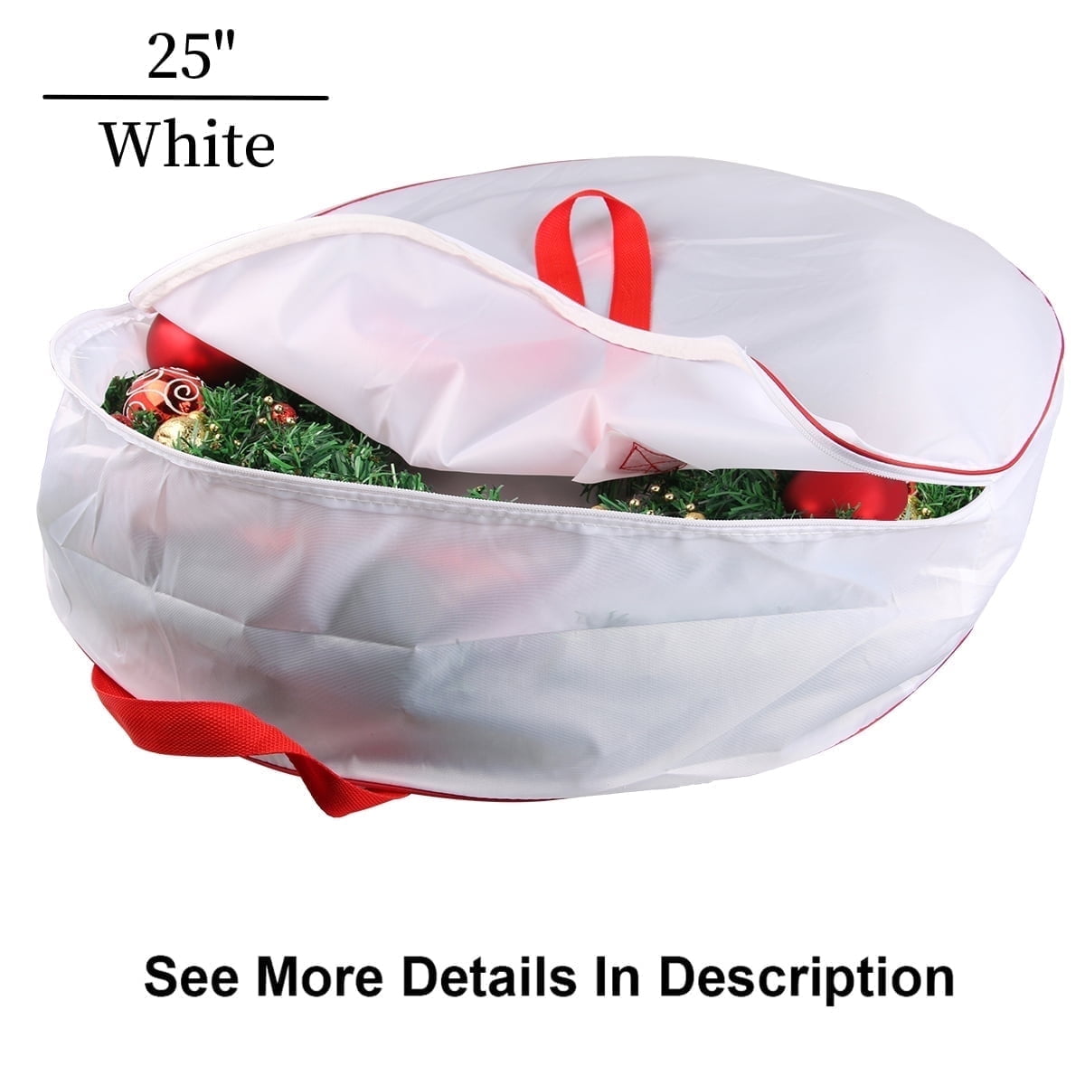Christmas Wreath Storage Bag - Heavy Duty Xmas Wreath Container with ...