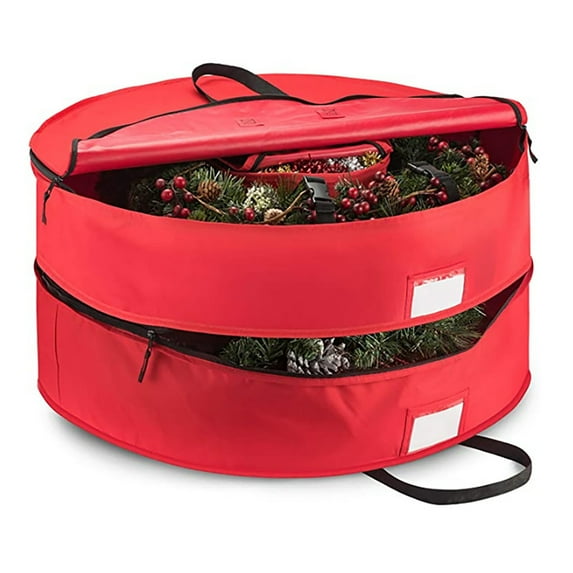 Christmas Wreath Storage Container 30 Inch Wreath Bag Fits 2 Wreaths ...