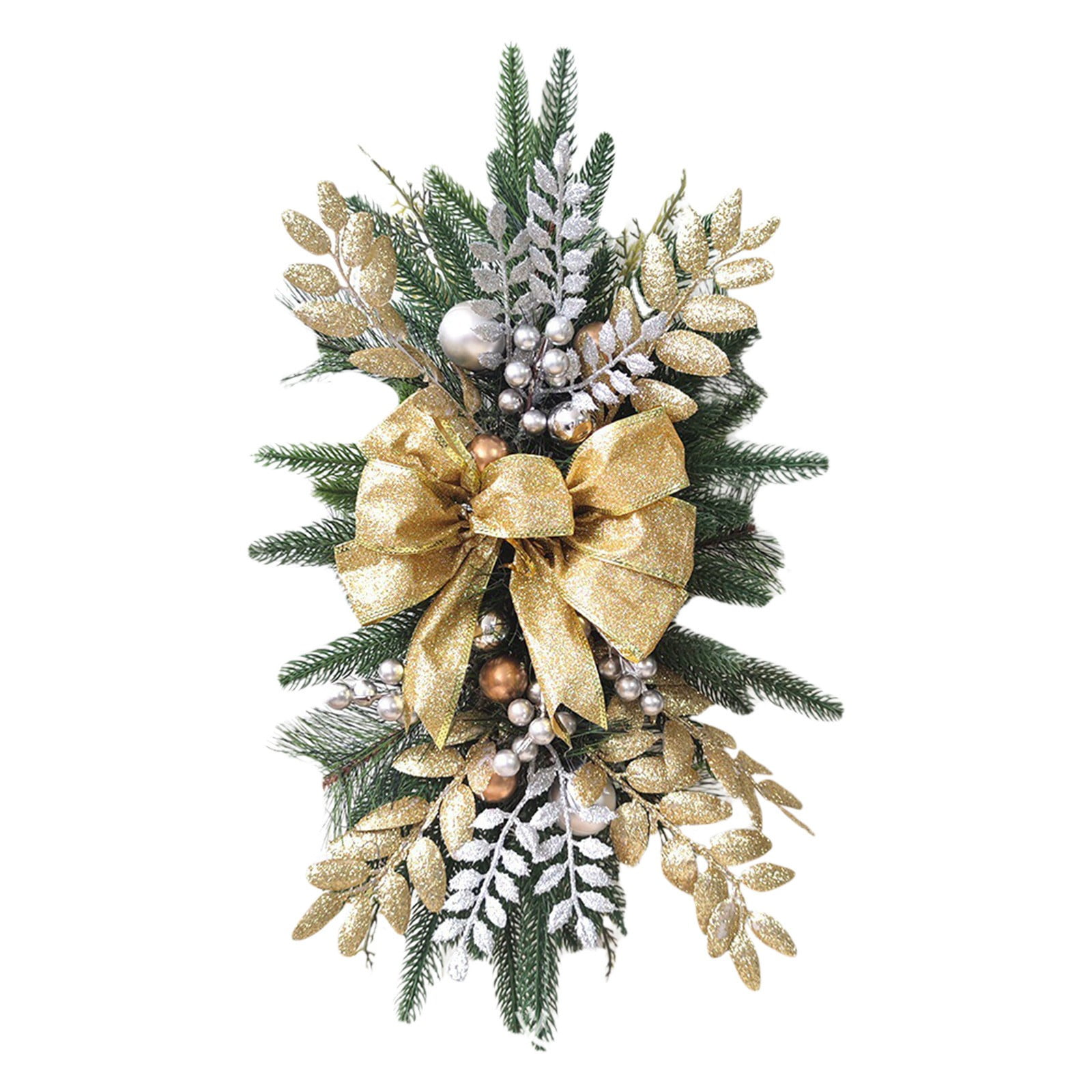 Christmas Wreath Swag 17.7in Prelit Stairway Christmas Swag Christmas ...