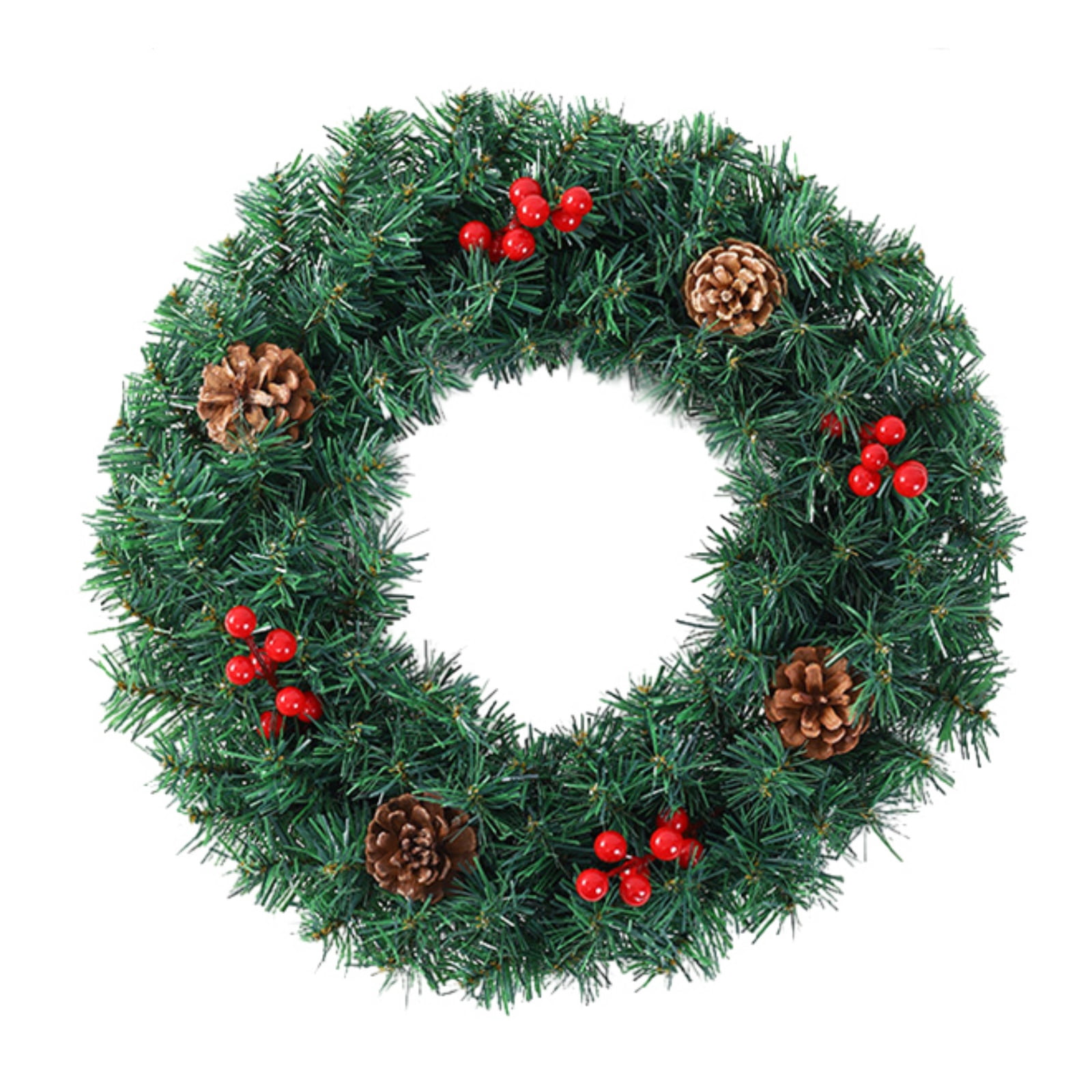 Christmas Wreath, Xmas Wreath for Front Door, Farmhouse Rattan Base ...